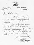 Note from F McLaughlin to Hector Harrison and biographical notes re ...