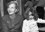 Hazel Hawke and child at an ABC function, 1992. - Curtin University